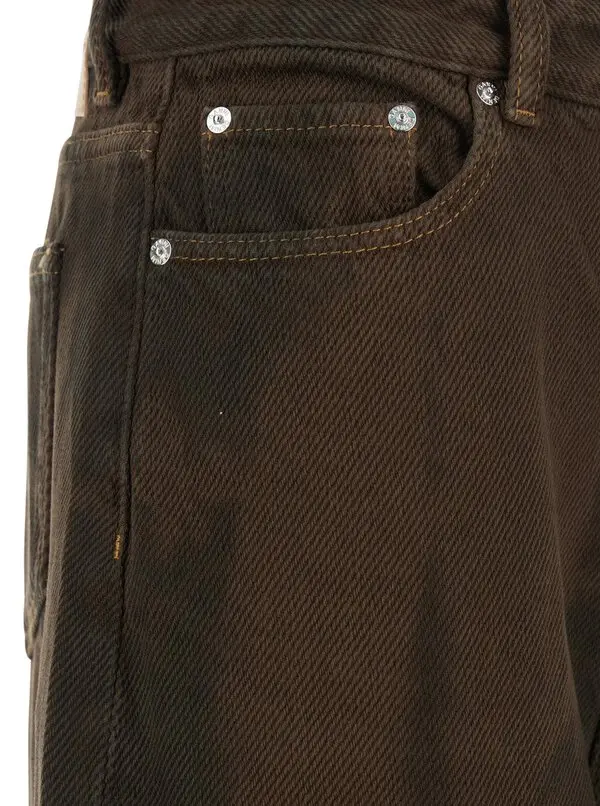 GANNI Brown Tie-dye Denim Wide-leg Jeans - Multicolor