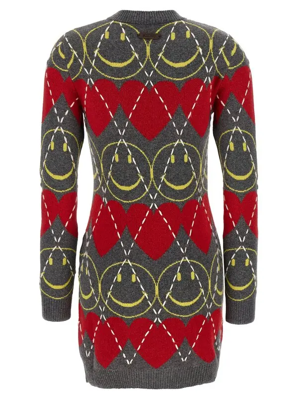 Moschino Smiley® Wool Blend Crewneck Mini Dress