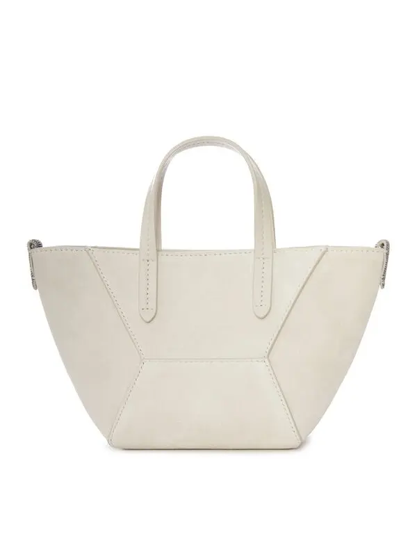 Brunello Cucinelli Suede Mini Bag With Shoulder Strap - Cream