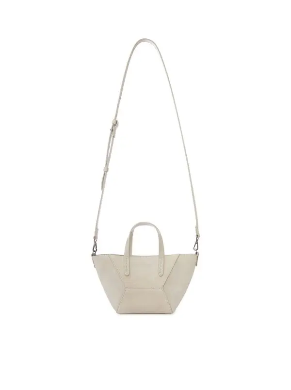 Brunello Cucinelli Suede Mini Bag With Shoulder Strap - Cream
