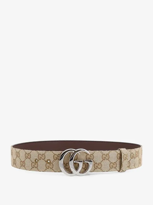 Gucci Gg Fabric Belt With Double G Buckle - Multicolor