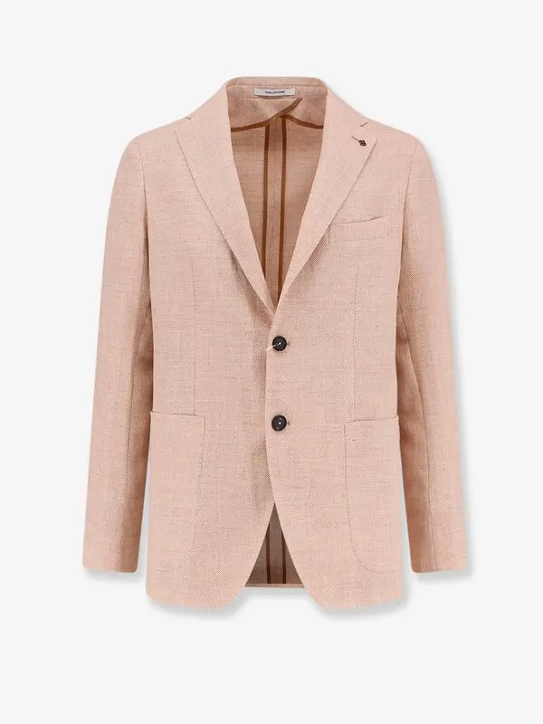 Tagliatore Single-breasted Linen And Virgin Wool Blazer - Multicolor
