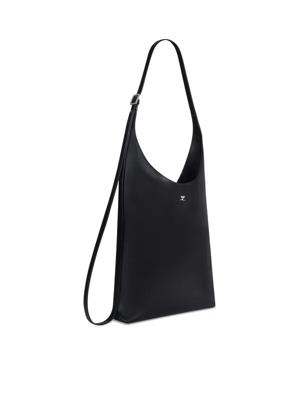COURREGES Large Melt Leather Tote Bag - Black