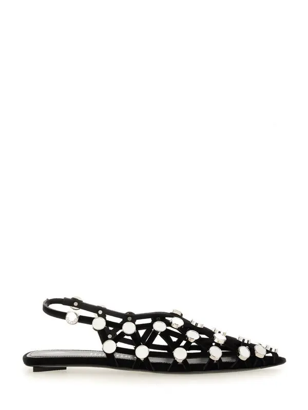 Attico Dancer Grid Flats - Black