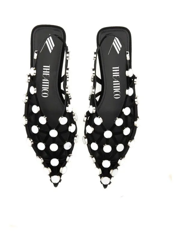 Attico Dancer Grid Flats - Black