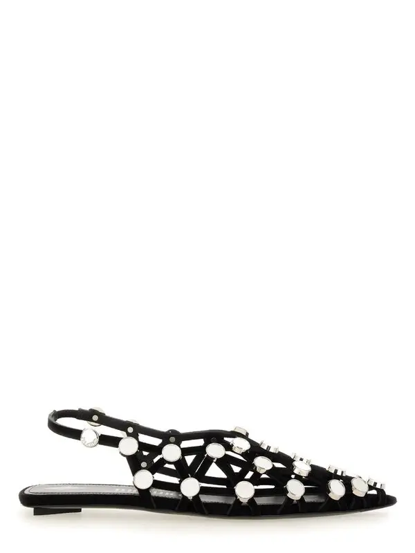 Attico Dancer Grid Flats - Black