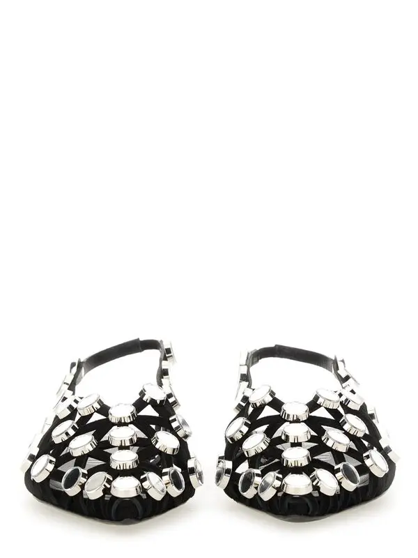 Attico Dancer Grid Flats - Black