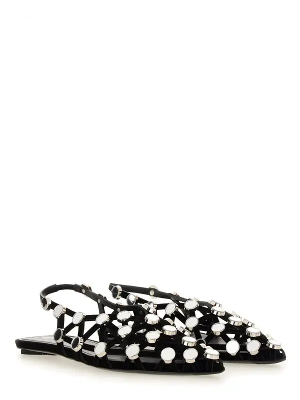 Attico Dancer Grid Flats - Black