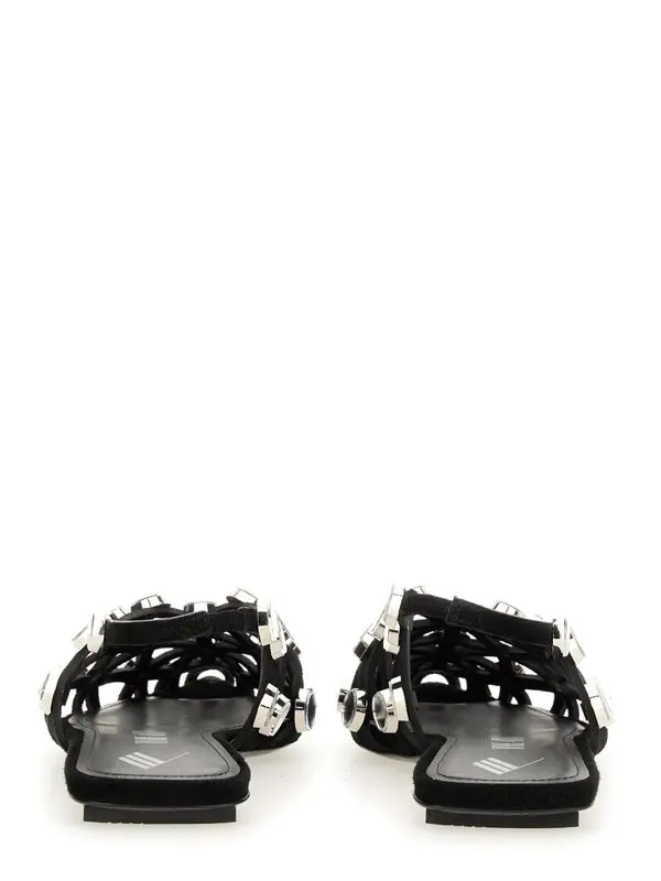 Attico Dancer Grid Flats - Black