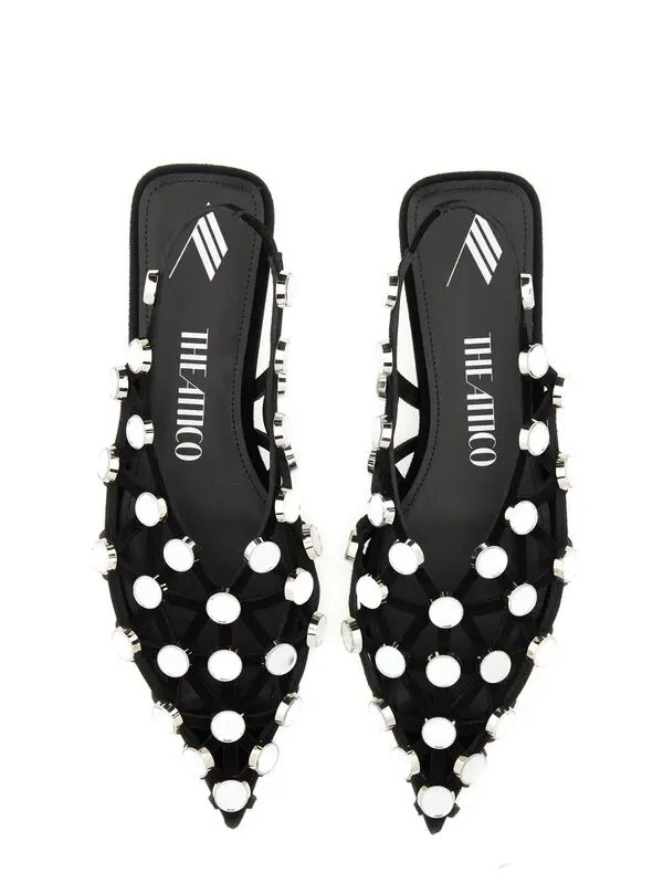 Attico Dancer Grid Flats - Black