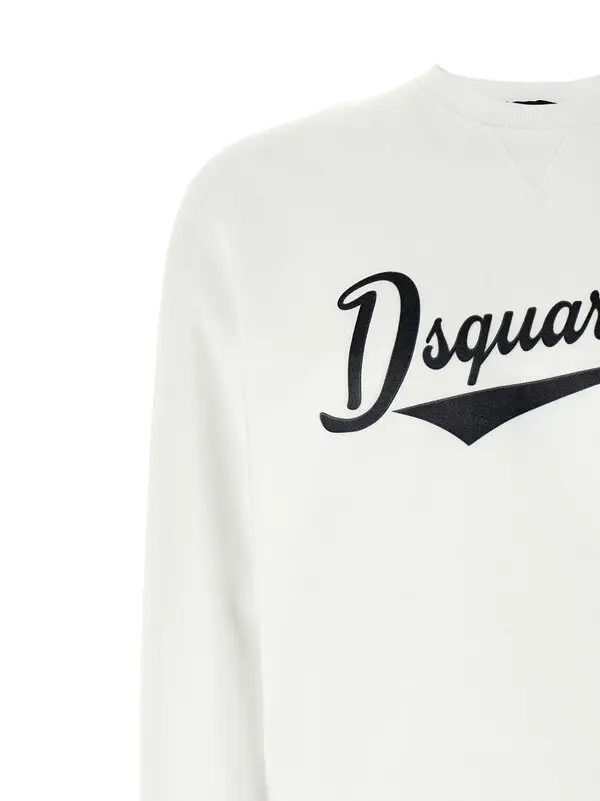 Dsquared2 Cool Fit" Cotton Jersey Sweatshirt With Velvet Logo - White