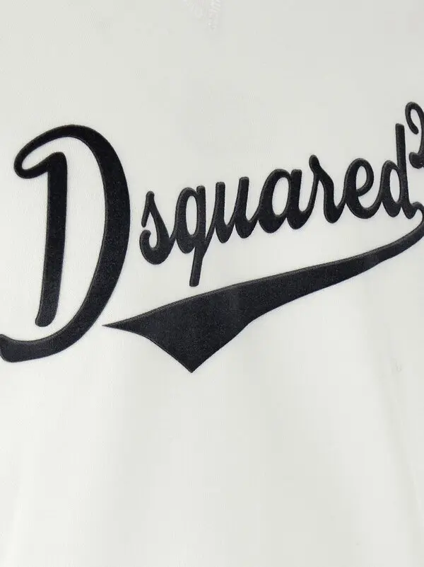 Dsquared2 Cool Fit" Cotton Jersey Sweatshirt With Velvet Logo - White