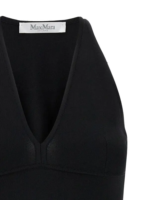 Max Mara V-neck Stretch Viscose Crêpe Top