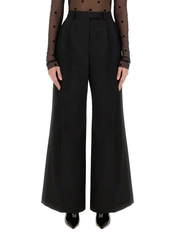 Givenchy Wide-leg Wool Blend Trousers - Black