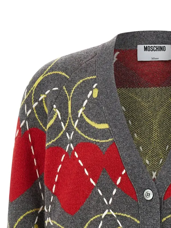 Moschino Smiley® Heart Inlay Cardigan