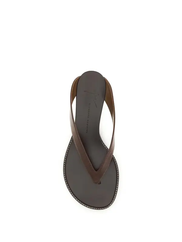 GIUSEPPE ZANOTTI Asymmetrical Wedge Leather Sandals