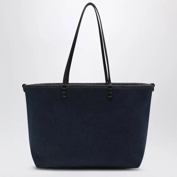 Fendi Roll Medium Reversible Shopping Bag In Denim