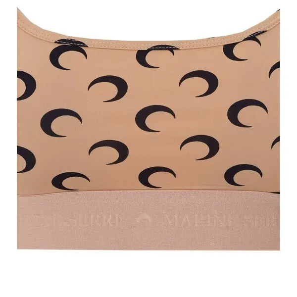 MARINE SERRE Moon Print Sport Bra - Cream