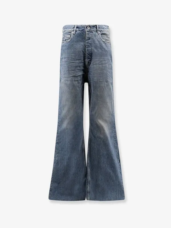 Rick Owens Wide Leg Faded Effect Denim Jeans - Multicolor