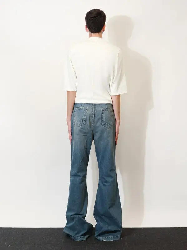 Rick Owens Wide Leg Faded Effect Denim Jeans - Multicolor