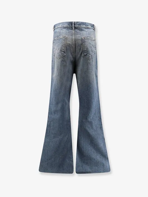 Rick Owens Wide Leg Faded Effect Denim Jeans - Multicolor