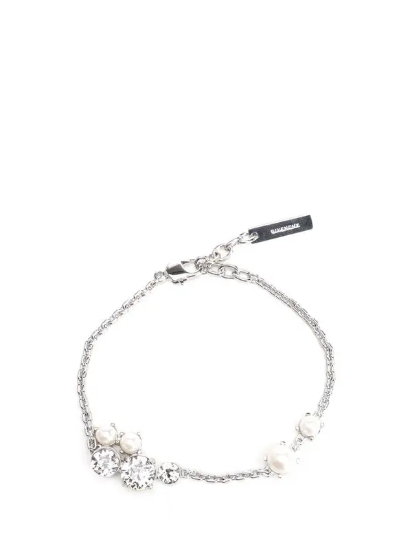 Givenchy Bracelet With Crystals And Pearls - Silver