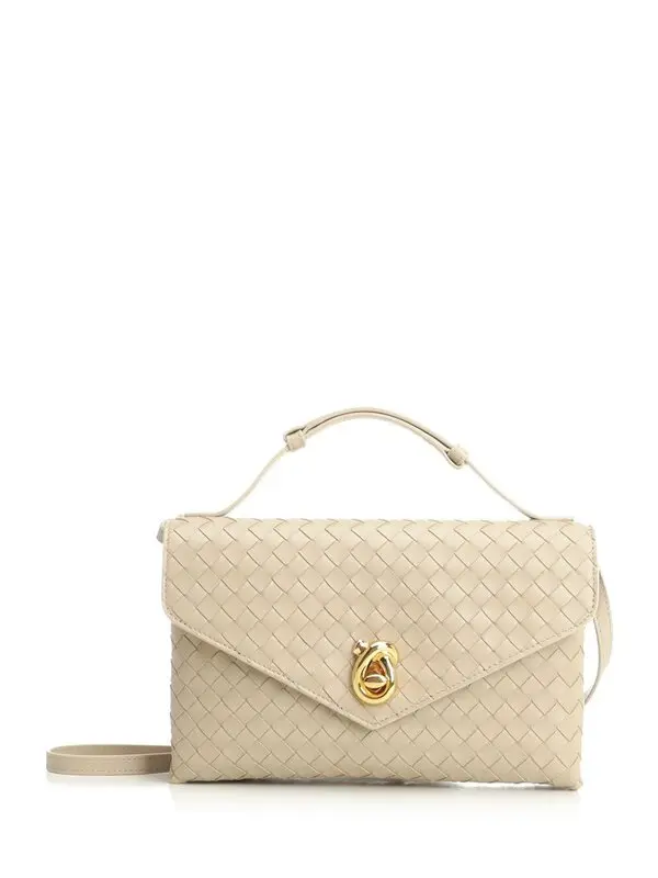 Bottega Veneta Knot Lock Crossbody Bag - Cream