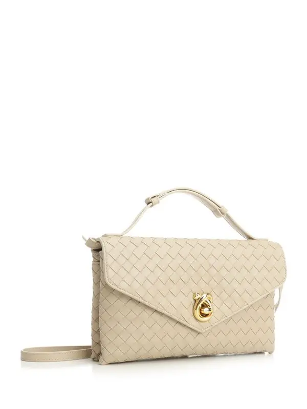 Bottega Veneta Knot Lock Crossbody Bag - Cream
