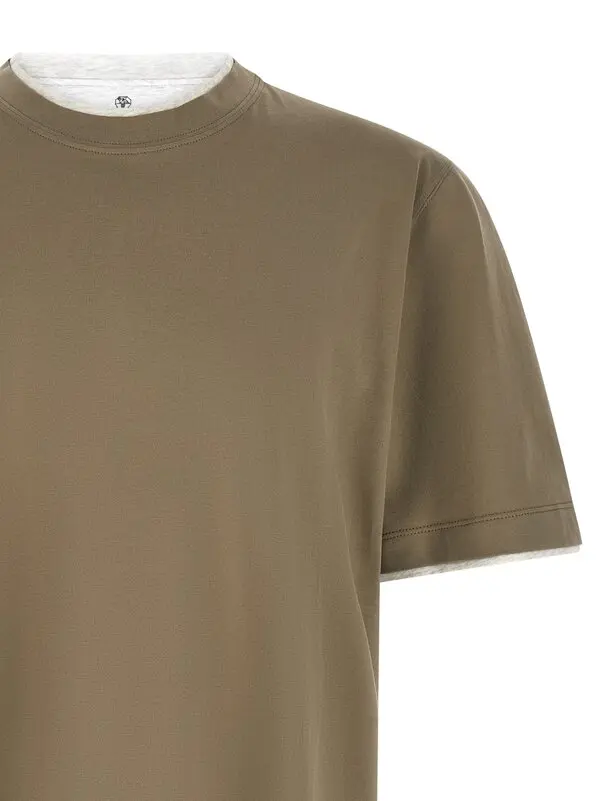 Brunello Cucinelli Double Layer T-shirt - Green