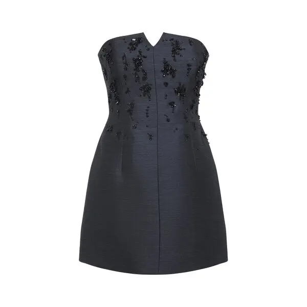 Alberta Ferretti Strapless Tailoring Dress - Gray