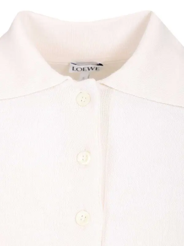 Loewe Cashmere And Silk Blend Polo Shirt - White