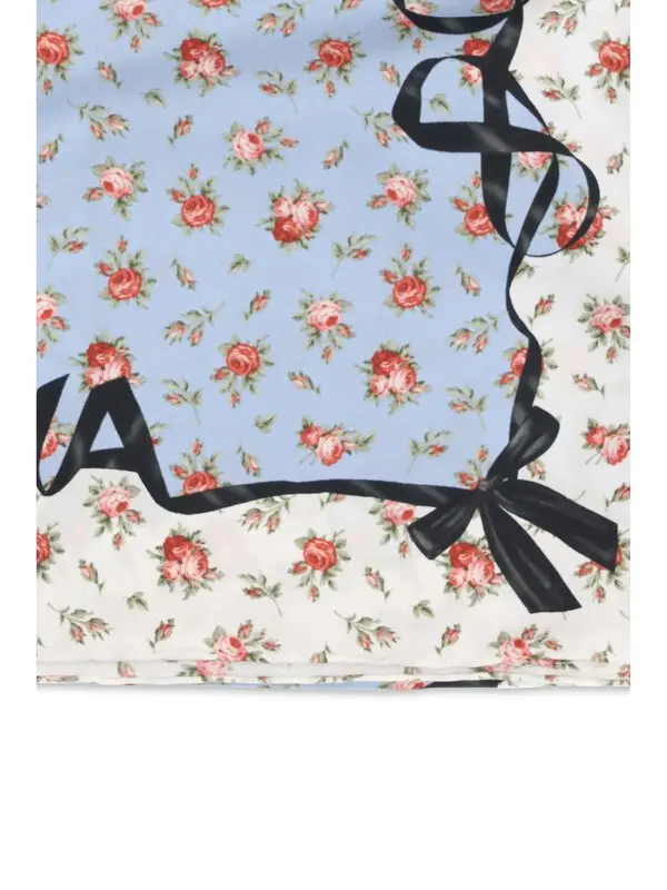 Dolce & Gabbana Silk Scarf With Rose Print