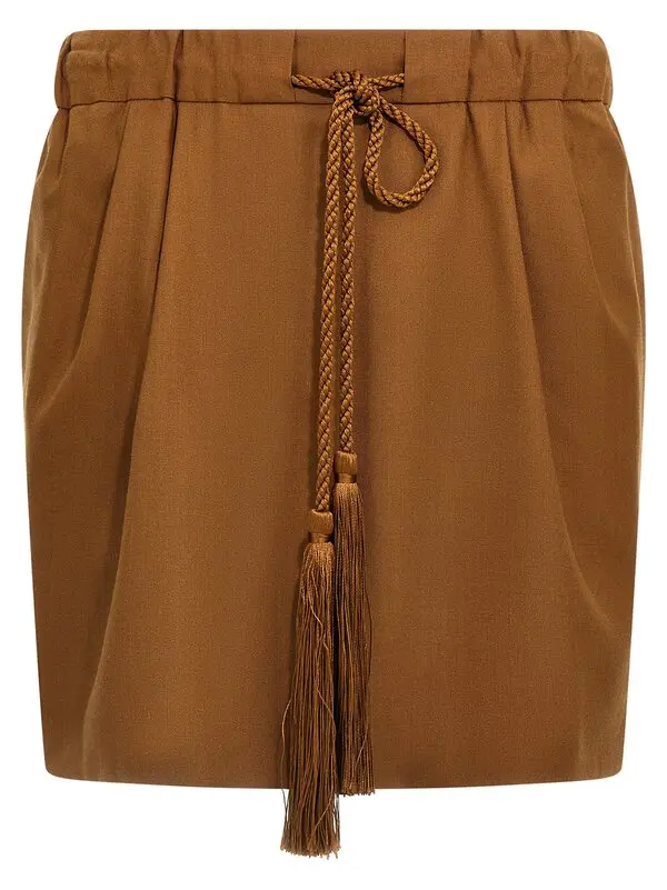 Max Mara Mohair Wool And Silk Blend Mini Skirt - Brown
