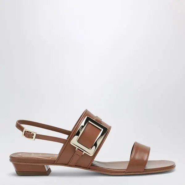 ROGER VIVIER Belle Vivier Leather Mules - Brown