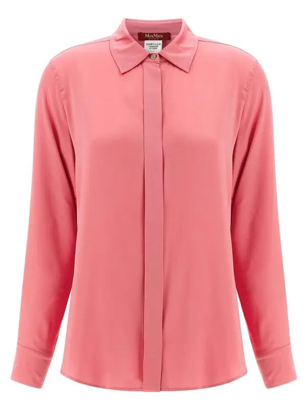 Max Mara Xero Silk Satin Shirt - Pink