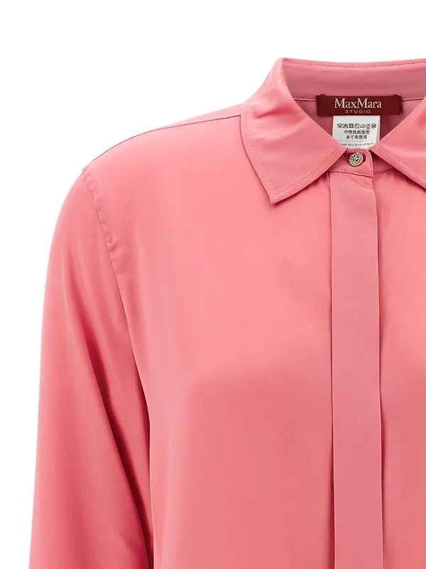 Max Mara Xero Silk Satin Shirt - Pink