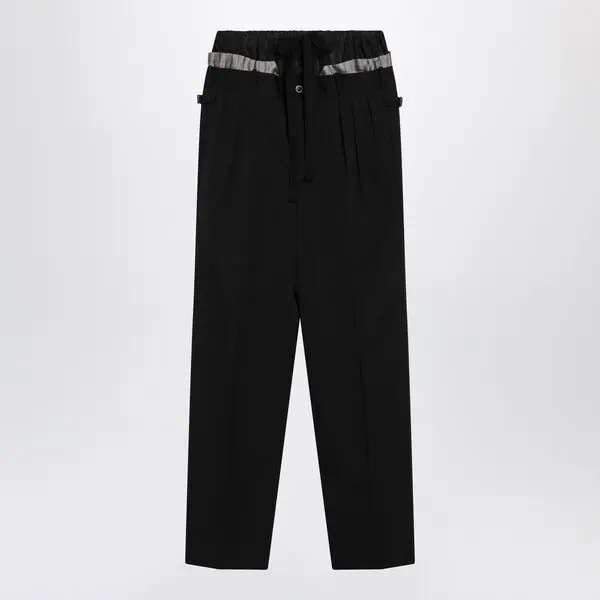 MAISON MARGIELA Wool Trousers With Visible Lining Detail - Black