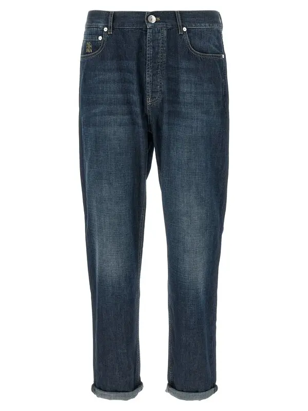 Brunello Cucinelli Straight Leg Denim Jeans - Blue