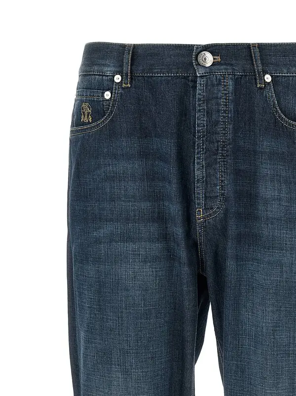 Brunello Cucinelli Straight Leg Denim Jeans - Blue