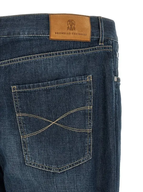 Brunello Cucinelli Straight Leg Denim Jeans - Blue