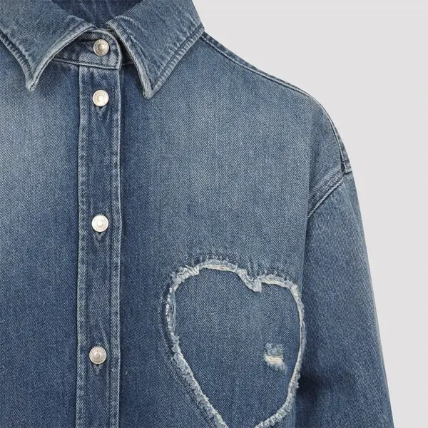 Moschino Heart Detail Denim Shirt