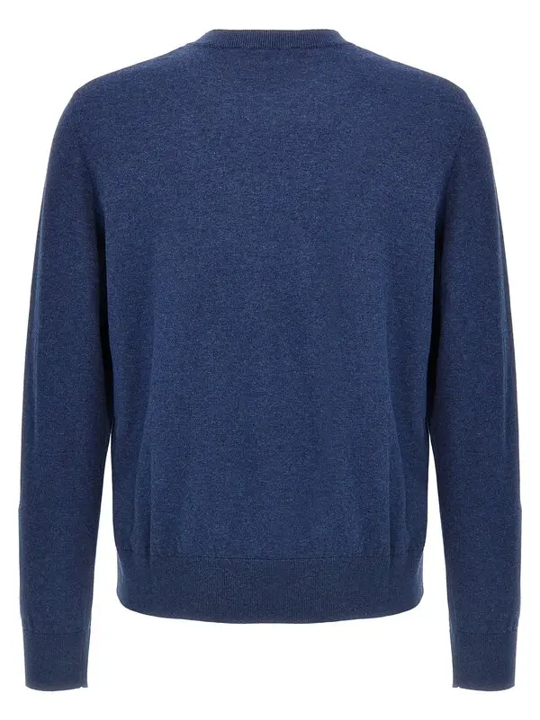 Dsquared2 Melange Cotton Crewneck Sweater With Logo Patch