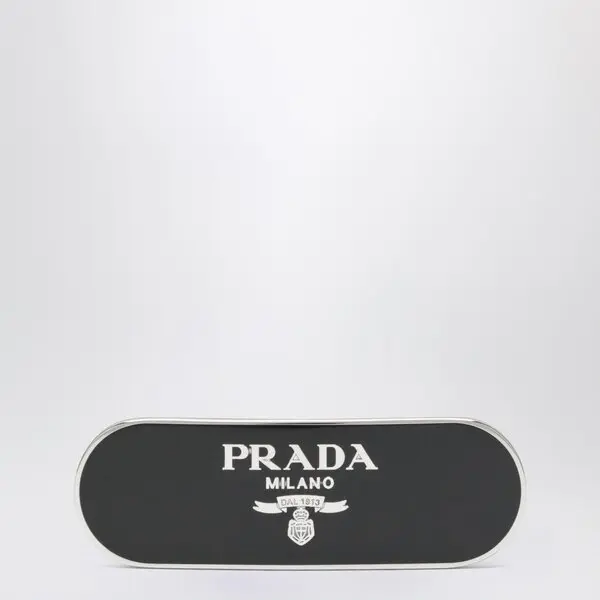 Prada Logo Lettering Hair Clip - Black