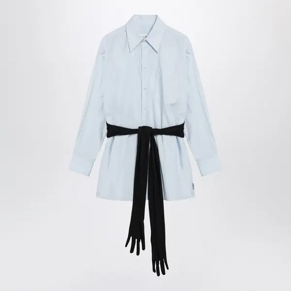 MAISON MARGIELA Cotton Shirt With Detachable Gloves - Blue