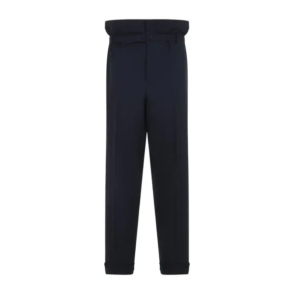 Saint Laurent Wool Belted Paperbag Waist Pants