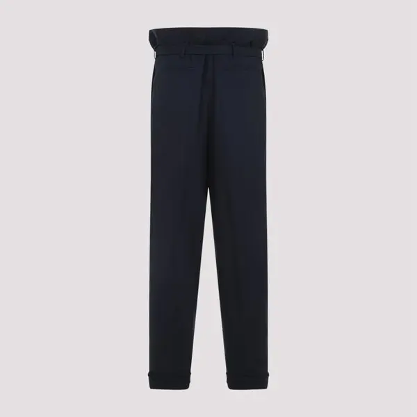 Saint Laurent Wool Belted Paperbag Waist Pants