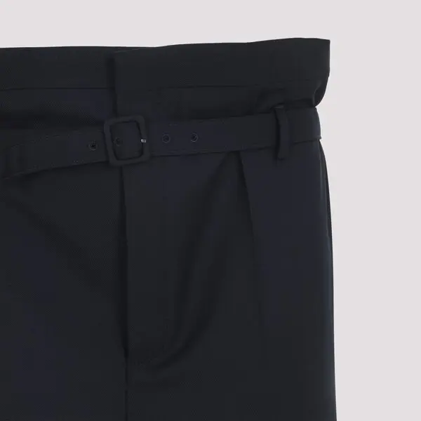 Saint Laurent Wool Belted Paperbag Waist Pants