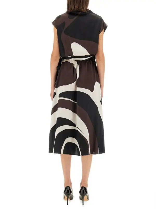 Kiton Printed Silk Dress - Brown