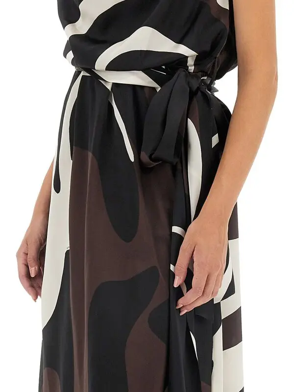 Kiton Printed Silk Dress - Brown
