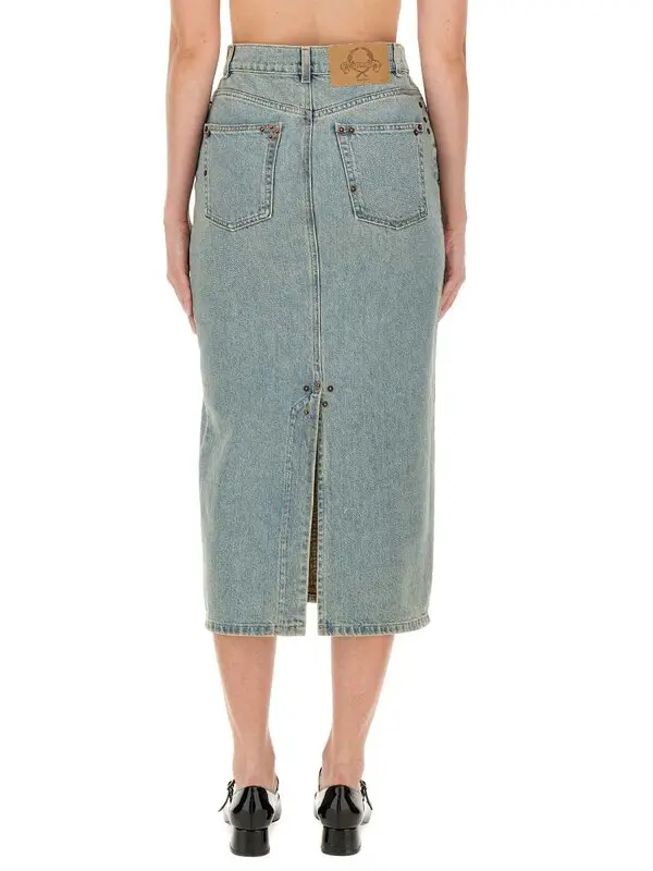 Moschino Denim Midi Skirt - Blue
